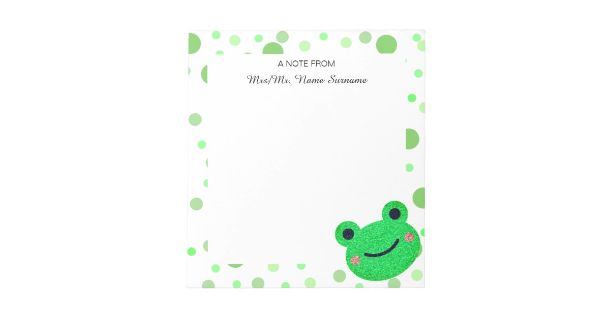 Teacher Appreciation Green Frog Notepad | Zazzle