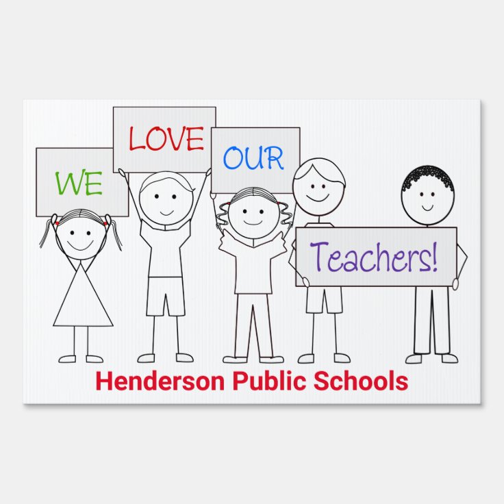Teacher Appreciation Kids Cartoon Sign | Zazzle