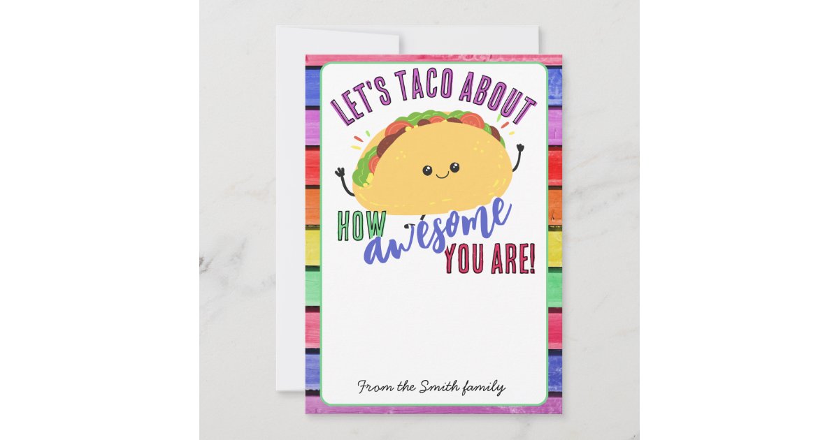 Teacher appreciation lets taco about gift card | Zazzle