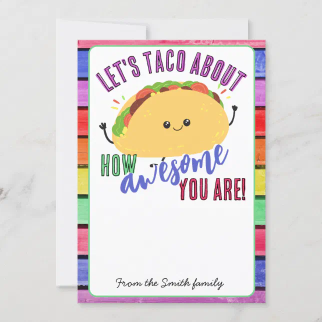 Teacher appreciation lets taco about gift card | Zazzle