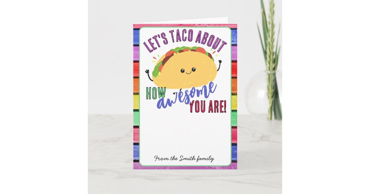 Teacher appreciation lets taco about gift card | Zazzle