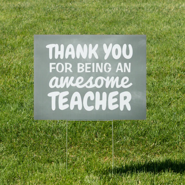 Teacher appreciation personalized chalkboard yard sign | Zazzle