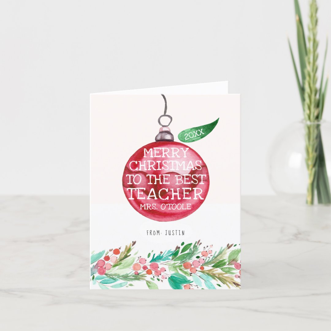 Teacher Appreciation | Personalized Christmas Card | Zazzle