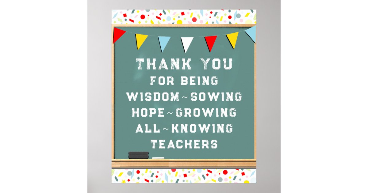 Teacher Appreciation Poster | Zazzle