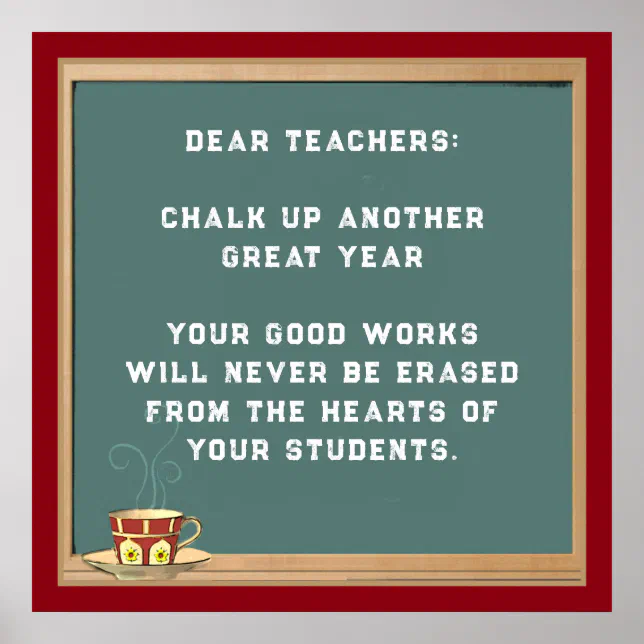 Teacher Appreciation Poster | Zazzle