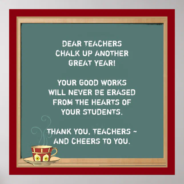 Teacher Appreciation Poster | Zazzle