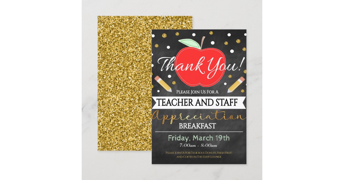 Teacher Appreciation Staff Invitation | Zazzle