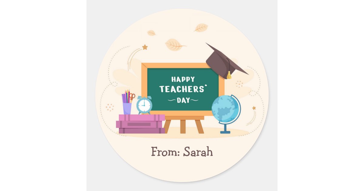 Teacher Appreciation Stickers Chalkboard Custom | Zazzle