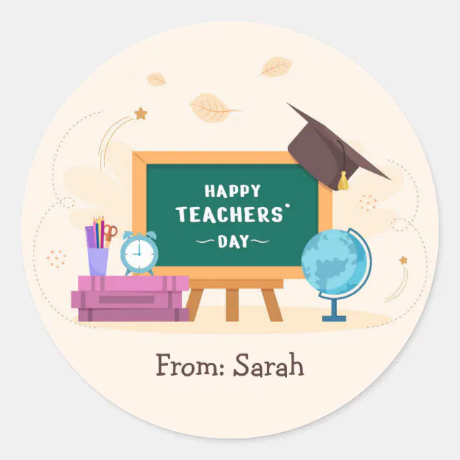 Teacher Appreciation Stickers Chalkboard Custom | Zazzle