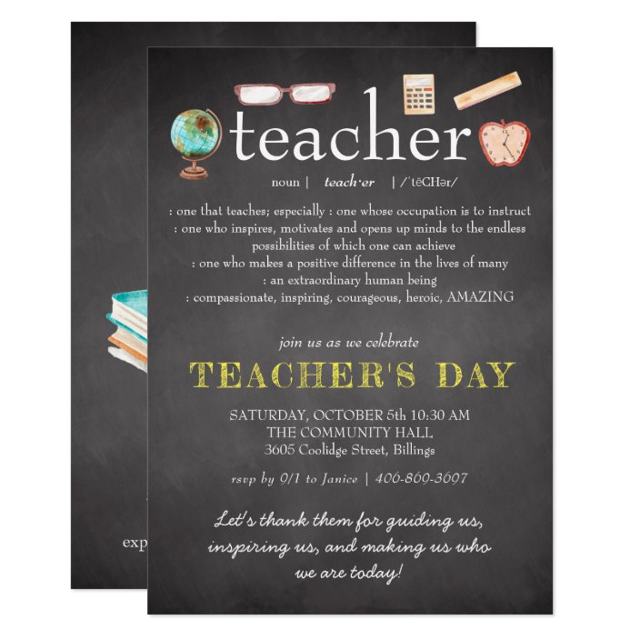 Teacher Appreciation | Teachers Day Invitation | Zazzle.com