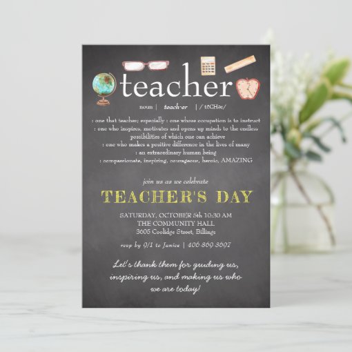 Teacher Appreciation | Teachers Day Invitation | Zazzle
