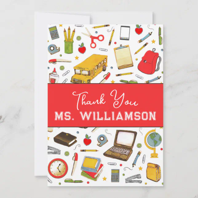 Teacher Appreciation Thank You Card | Zazzle