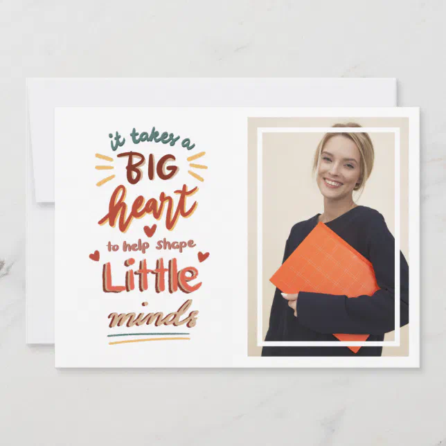 Teacher Appreciation Valentine Photo Greeting Card | Zazzle