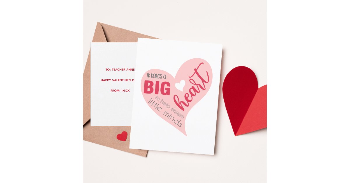 Teacher Appreciation Valentine's Day Holiday Postcard | Zazzle
