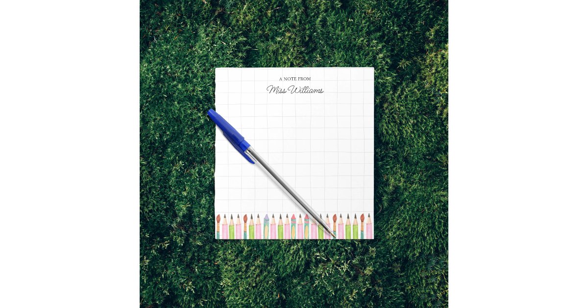 Teacher Appreciation Watercolor School Stationary Notepad | Zazzle