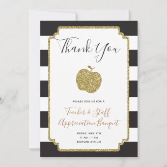Teacher Appreciation Week Invitation School Apple | Zazzle