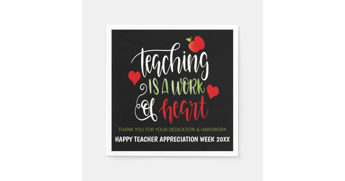 Teacher Appreciation Week Party Decor THANK YOU Napkins | Zazzle