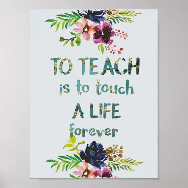 Teacher Appreciation Week Teacher Quote Typography Poster | Zazzle