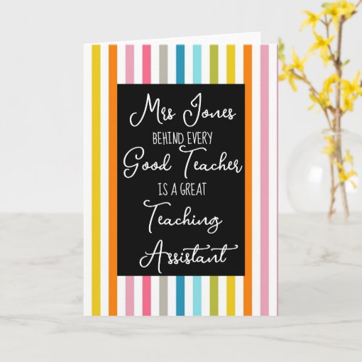 teacher assistant card | Zazzle