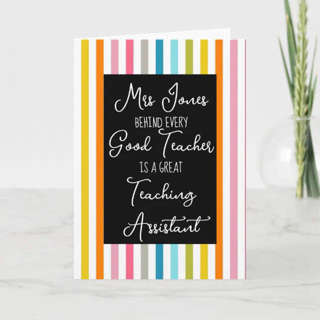 teacher assistant card | Zazzle