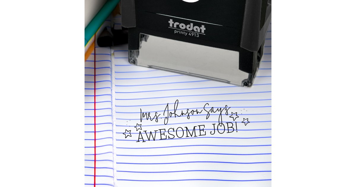 Teacher Awesome Job Self-inking Stamp | Zazzle