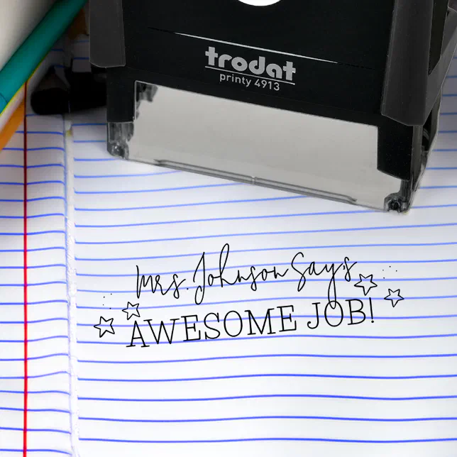 Teacher Awesome Job Self-inking Stamp | Zazzle