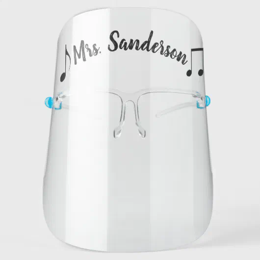 Teacher Back To School Music Notes Face Shield | Zazzle