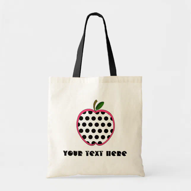 Teacher Bag - Polka Dot Apple | Zazzle