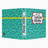 Teacher Binder - Turquoise Dots | Zazzle