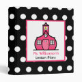 Teacher Binder - White Polka Dots | Zazzle