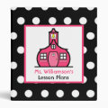 Teacher Binder - White Polka Dots | Zazzle