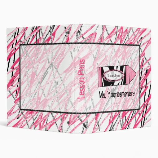Teacher Binder - Zebra Print Crayon | Zazzle