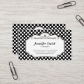Teacher - Black Polka Dots Business Card | Zazzle