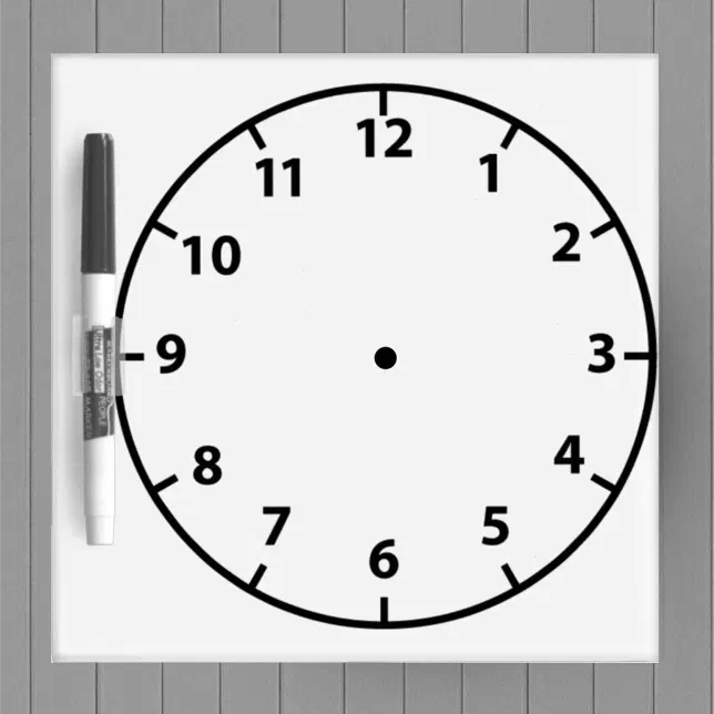 Teacher Blank Clock Face Teaching Aid Dry Erase Board | Zazzle