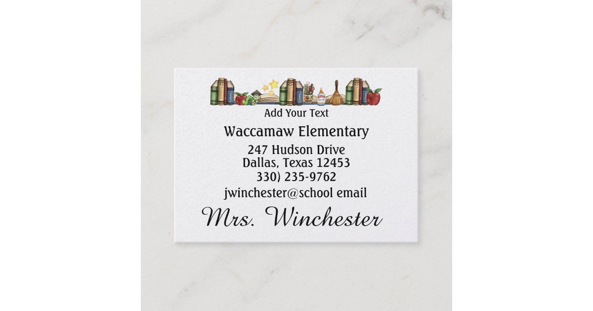 Teacher Business Card | Zazzle