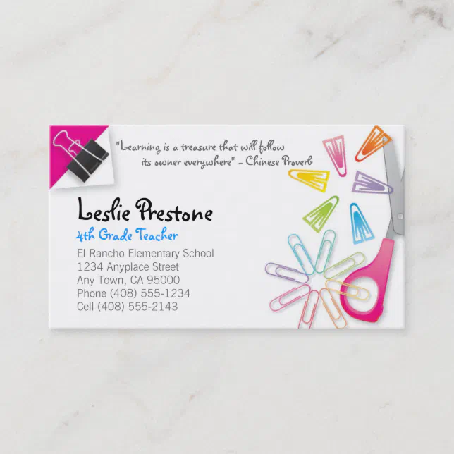 Teacher Business Card | Zazzle