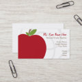 Teacher Business Card - Oversized Red Apple | Zazzle
