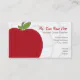 Teacher Business Card - Oversized Red Apple | Zazzle