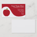 Teacher Business Card - Red Apple | Zazzle