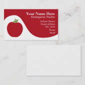 Teacher Business Card - Red Apple | Zazzle