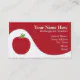 Teacher Business Card - Red Apple | Zazzle