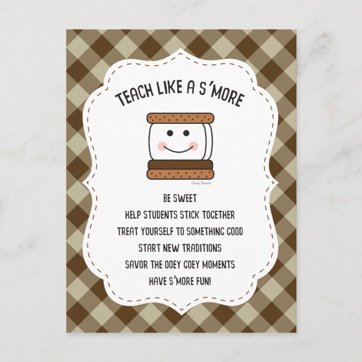 Teacher Camping Classroom Theme Smores Postcard | Zazzle