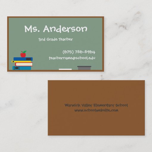 Teacher Chalkboard Business Card | Zazzle