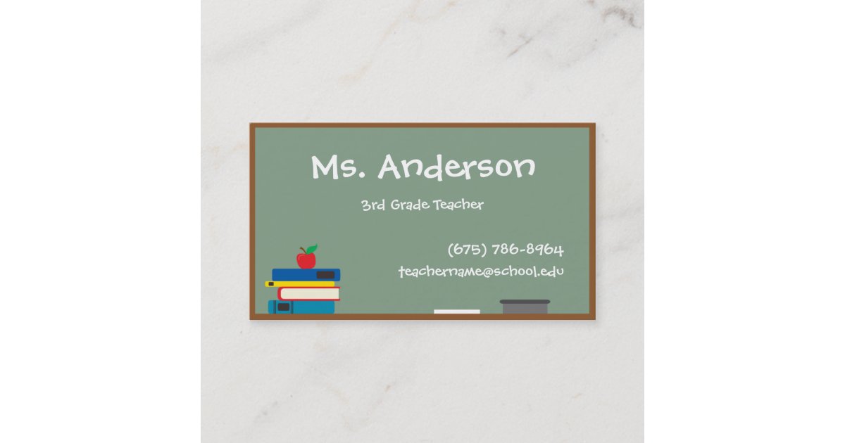 Teacher Chalkboard Business Card | Zazzle