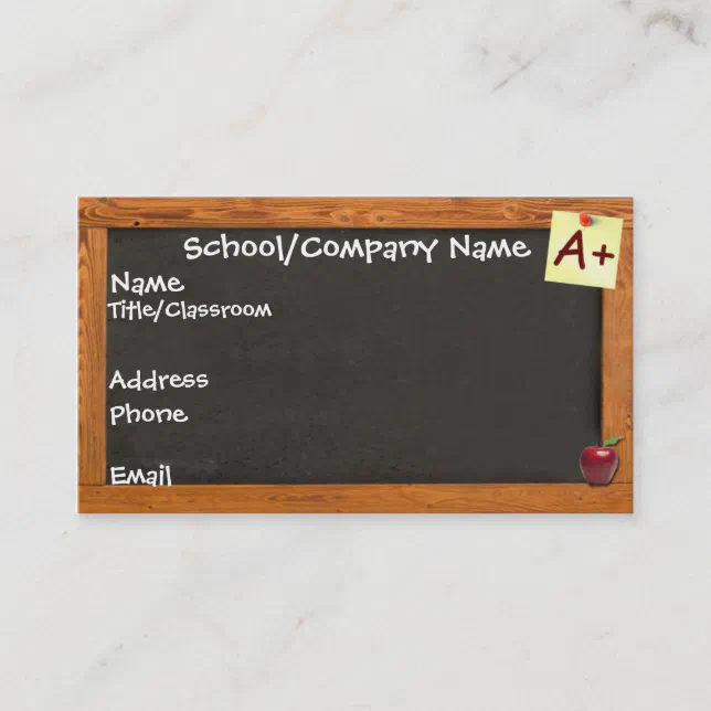 Teacher Chalkboard Business Card | Zazzle