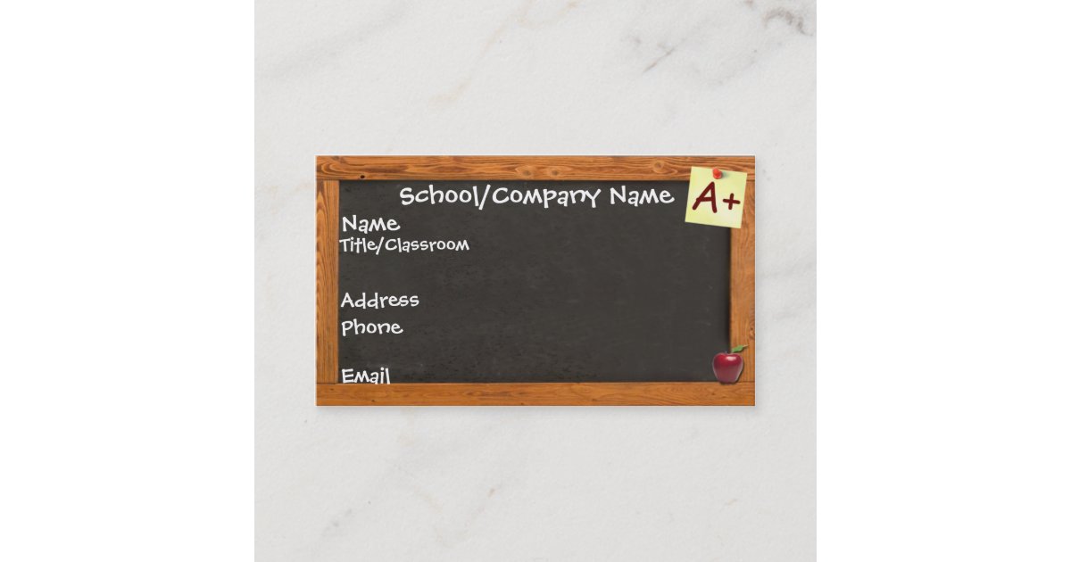 Teacher Chalkboard Business Card | Zazzle