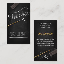 Teacher chalkboard business card | Zazzle
