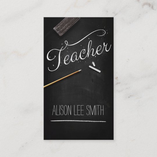 Teacher chalkboard business card | Zazzle.com