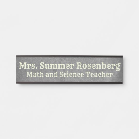 Teacher Chalkboard Classroom Door Sign Name Plate | Zazzle.com