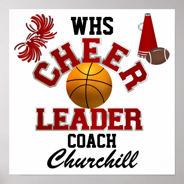 Teacher Cheerleading Coach Sign - Door Poster - SR | Zazzle
